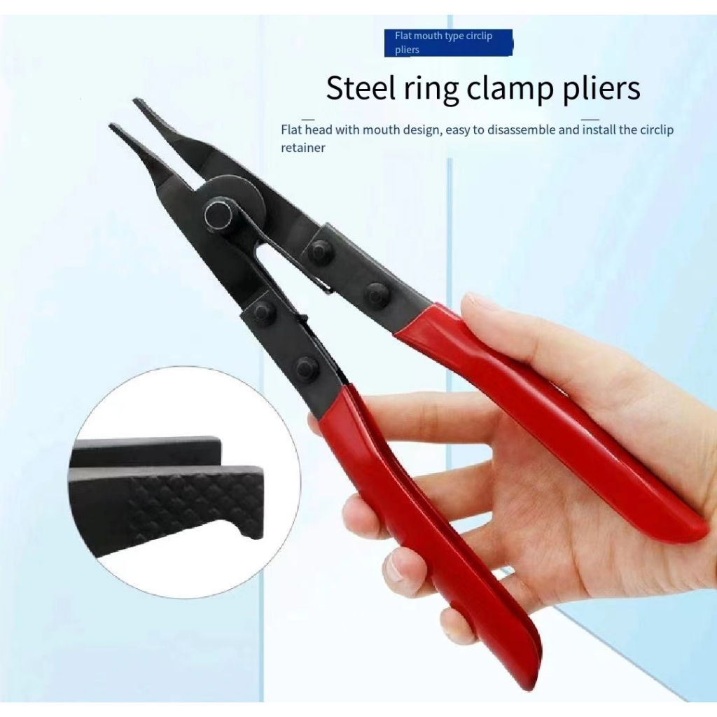 Flat-mouth steel ring circlip pliers, flat head with mouth design, convenient disassembly and ...
