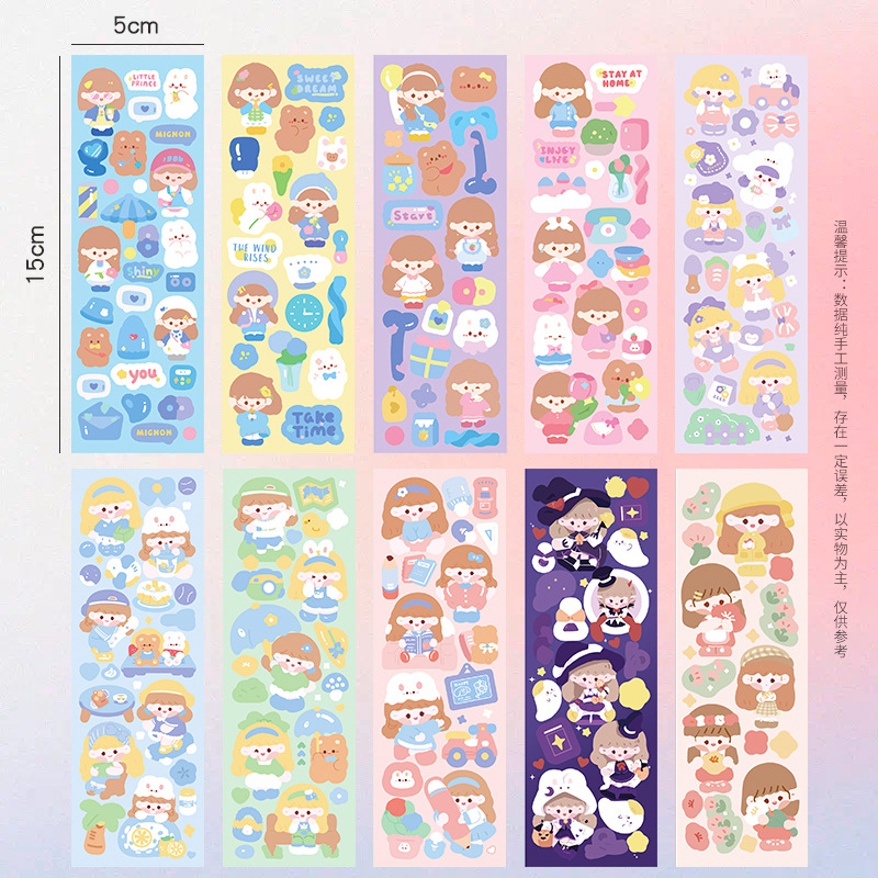 Handbook Stickers 10 Pieces Goo Card Stickers Set Cartoon Goo Card ...