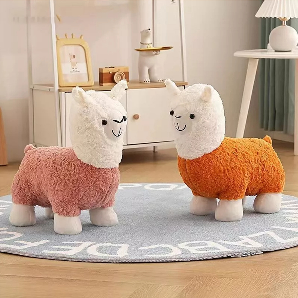 Cute alpaca seat alpaca stool plush creative lamb stool cartoon ...
