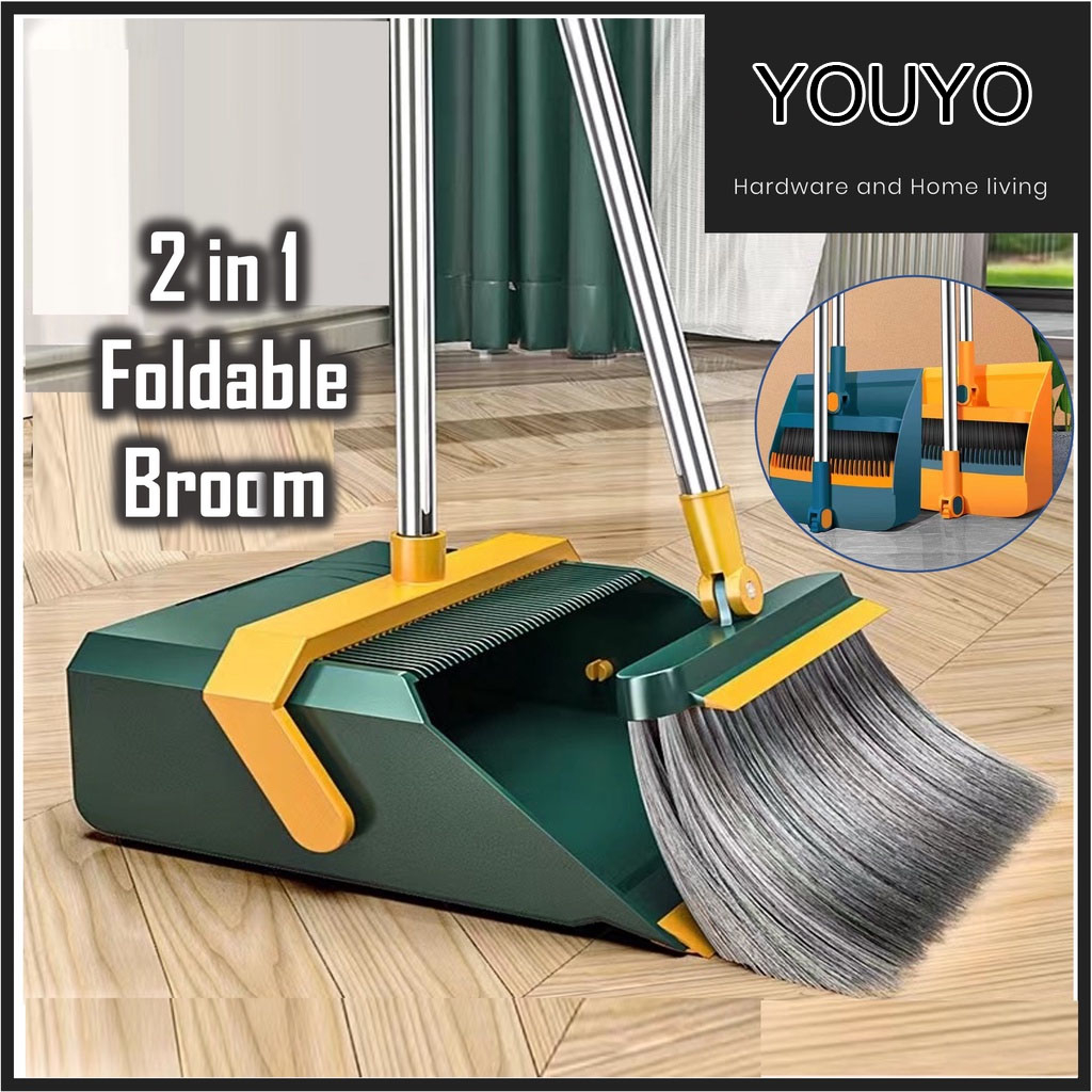 3 IN 1 Foldable Broom Dustpan Set 2 in 1 Broom Set Water Wiper Penyapu dan Penyodok Set | Shopee ...