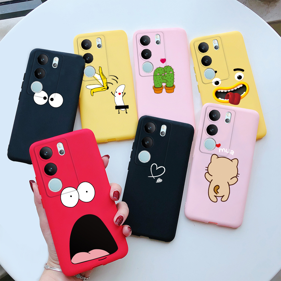 Vivo V29 5G 2023 Cute Cartoon Cat Cactus Pattern Jelly Phone Casing ...