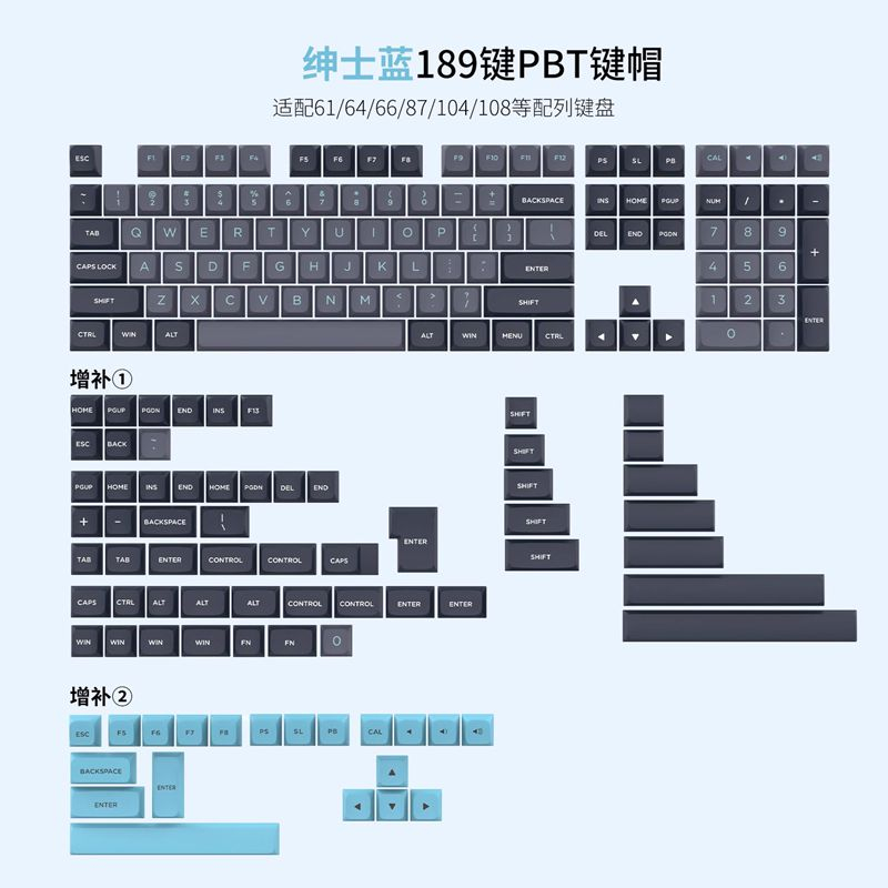 【Keycap Only】AMD Height Keycap Full Set 189 Keys PBT Double Shot For ...