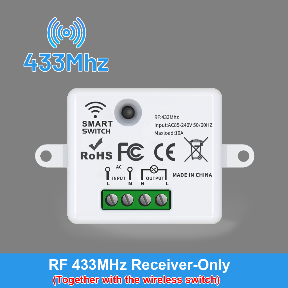 Rf 433Mhz Wireless Switch Set Diy Smart Switch 1/2/3Gang Push Button ...
