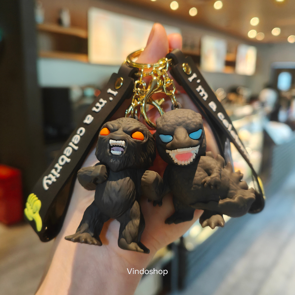 Cartoon Godzilla King Kong Doll Keychain Monster Doll Backpack Pendant ...