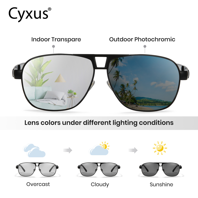 Cyxus Con-Strain Anti Radiation Eye Glasses Photochromic For Men Women ...
