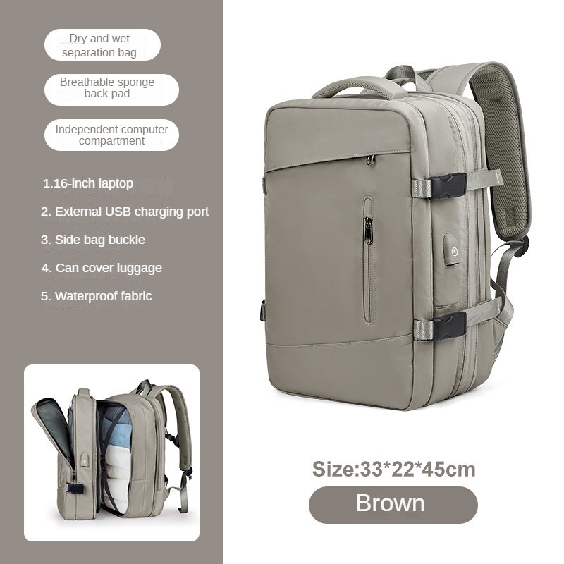 MY available unisex 40L travel bagpack expandable Waterproof backpack ...