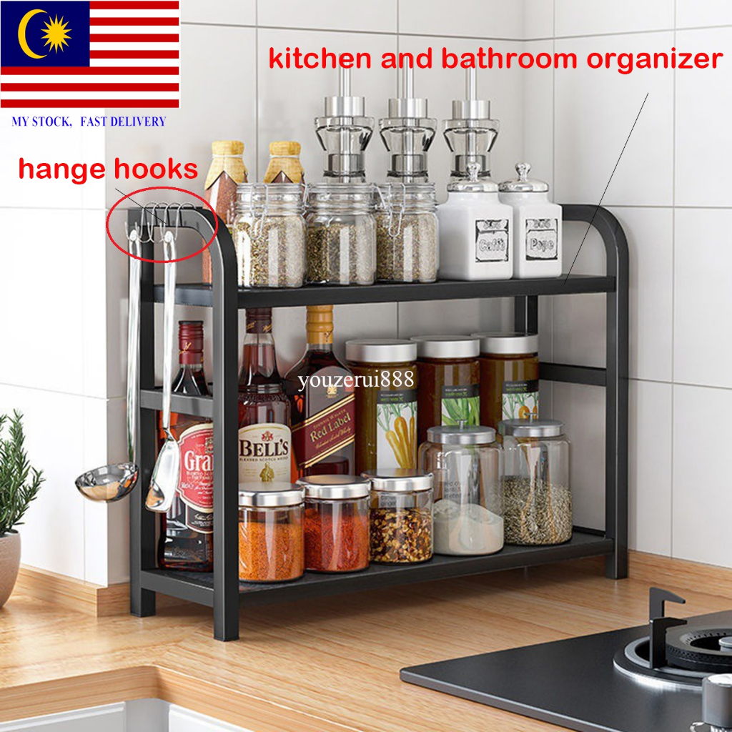 [MY STOCK] Multifunction Kitchen Spice Rack Seasoning Storage Rak ...