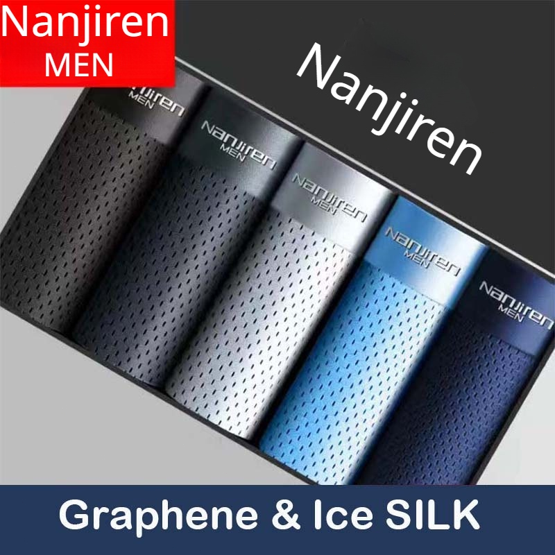 【NANJIREN】Men's Boxer Ice Silk Briefs Lyraki Graphene Antibacterial ...