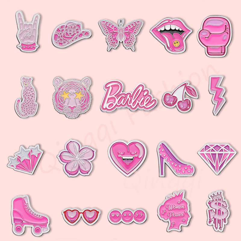 Kawaii Pink Barbie Enamel Pin Brooches Y2K Cute Anime Brooch Lapel ...