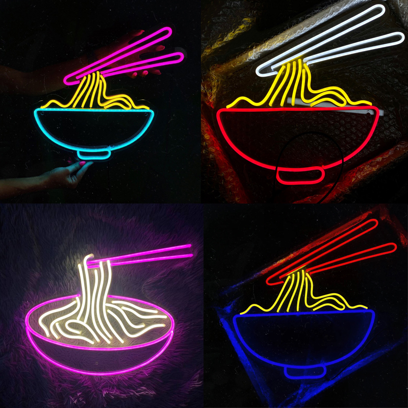 Ramen Neon Sign Noodles Led Neon Lights for Wall Decor Noodle Light Up ...