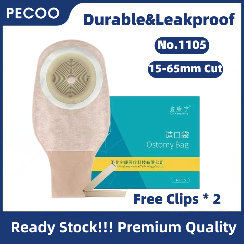 PECOO 10/20/30Pcs Ostomy Bag Cut Big Size 15-65mm One-piece System ...