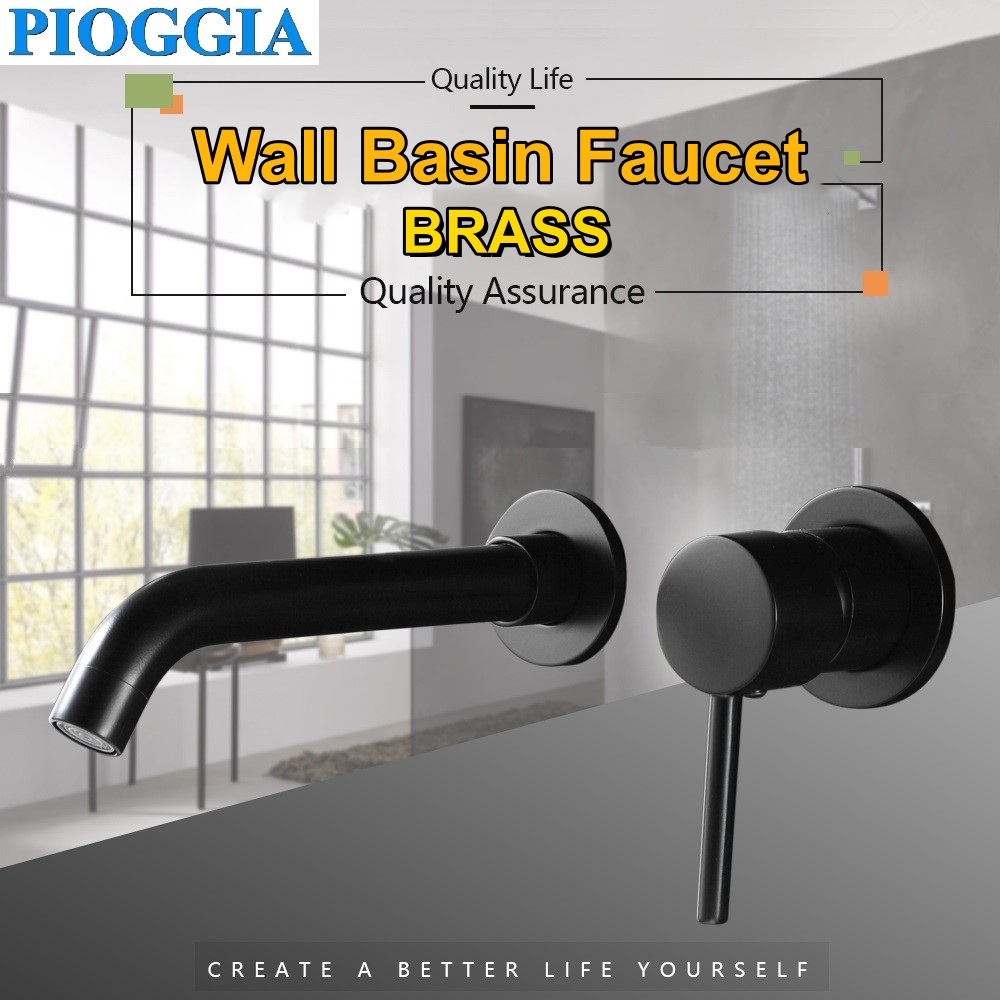 PIOGGIA Basin Faucet Concealed Wall Mounted Faucet Tap 360 Rotation ...