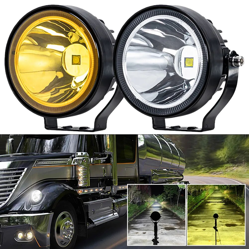 ((2pcs) 13cm Round Highlight Small Sun Spotlight 12-48V Car Truck ...