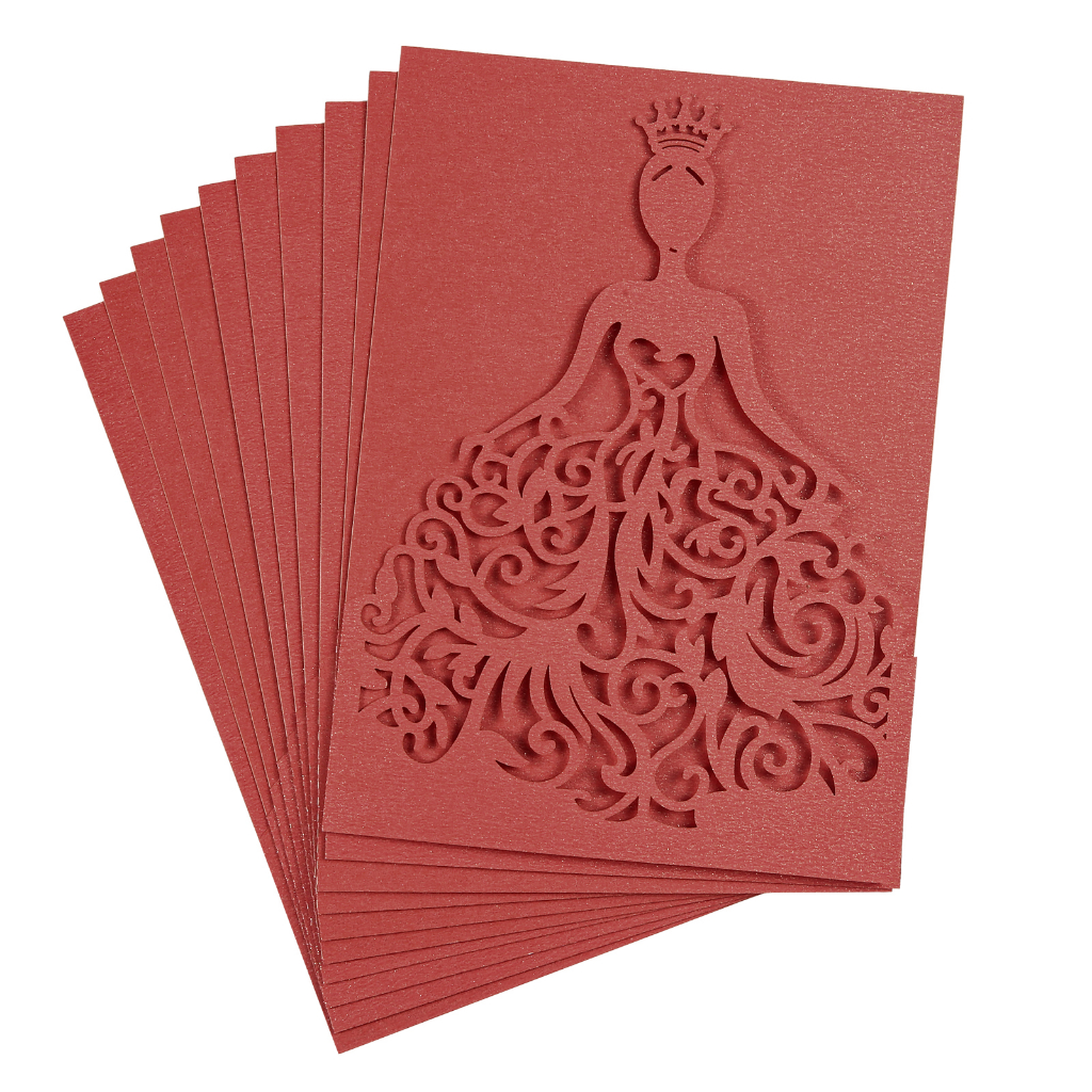10pcs 5R Elegant Princess Queen Pattern Debut Invitation Card Laser Cut ...