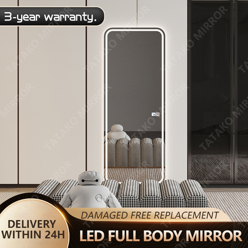 Full length mirror modern smart LED dressing mirror Nordic style Cermin ...