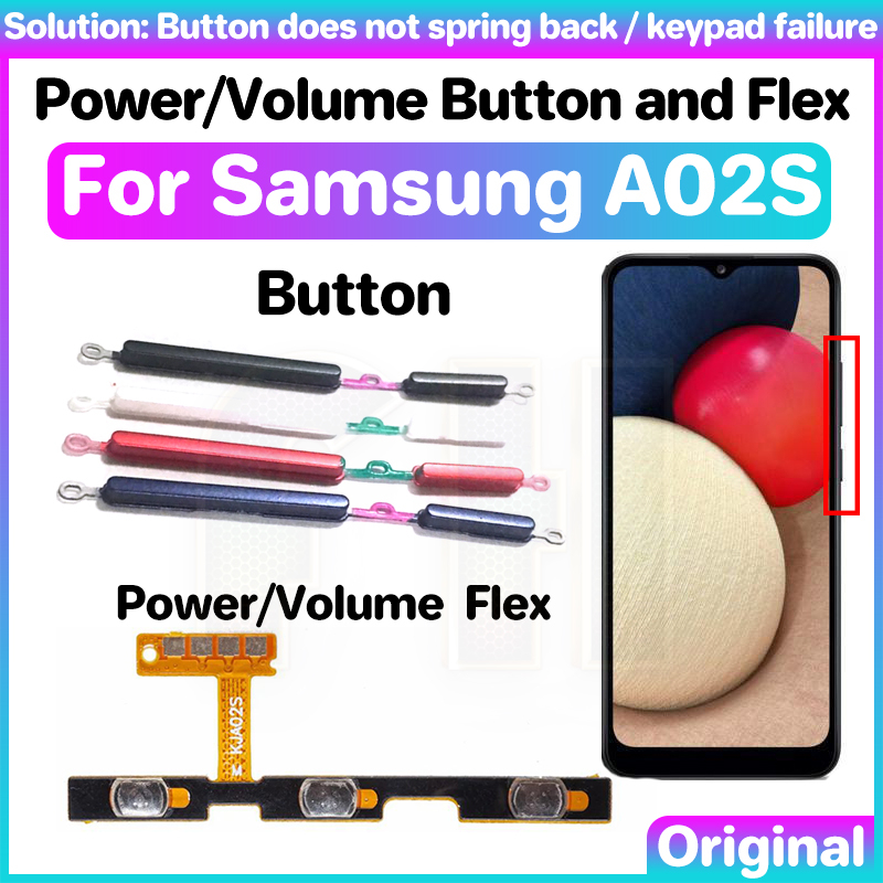 Power volume button flex For Samsung A02S Side key Switch ON OFF Key ...