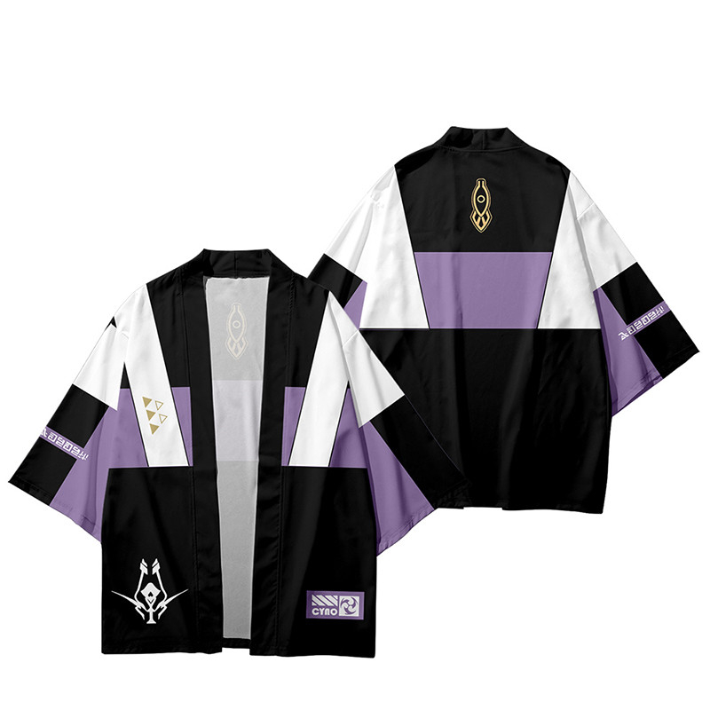 New Anime Genshin Impact Cyno 3D Printing Thin Short Sleeve Cardigan ...