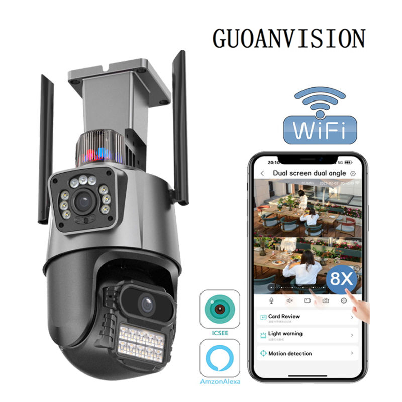 GUOANVISION 6MP PTZ IP Camera Dual Lens CCTV Camera Security Zoom Audio ...