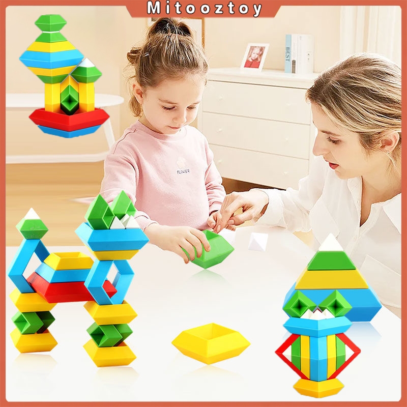 Children Big Building Blocks Toys DIY Educational Particle Block Toy ...
