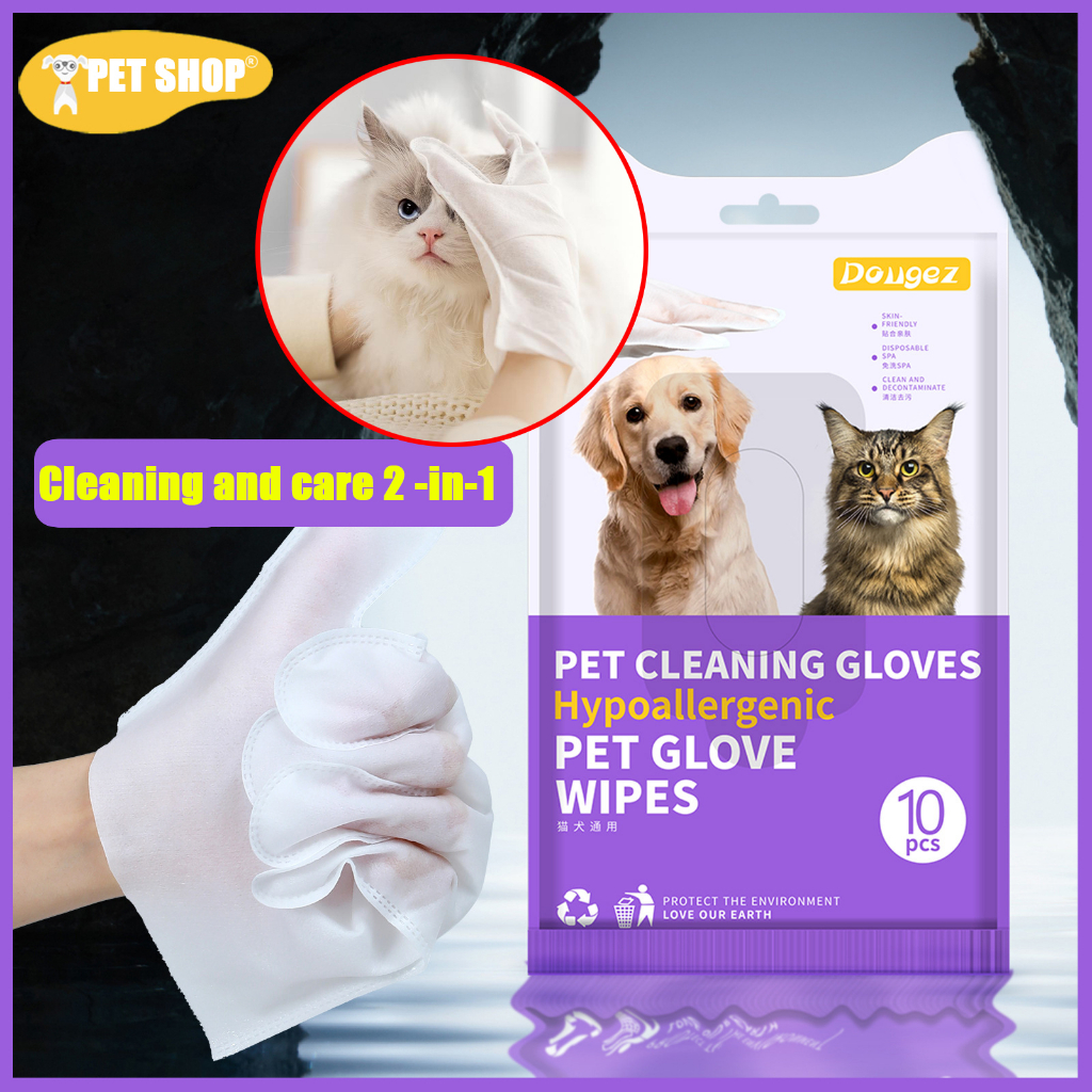 Disposable Pet Cleaning Gloves Spa Sarung Tangan Pembersihan Haiwan ...