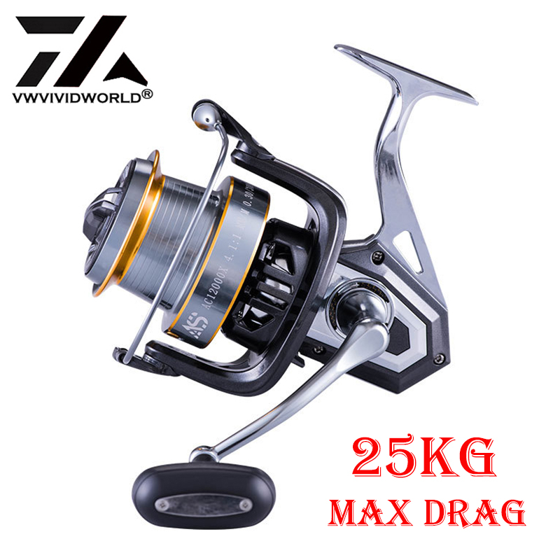 Spinning Fishing Reel 5+1BB High Speed 25KG Max Drag Sea Boat Fish ...