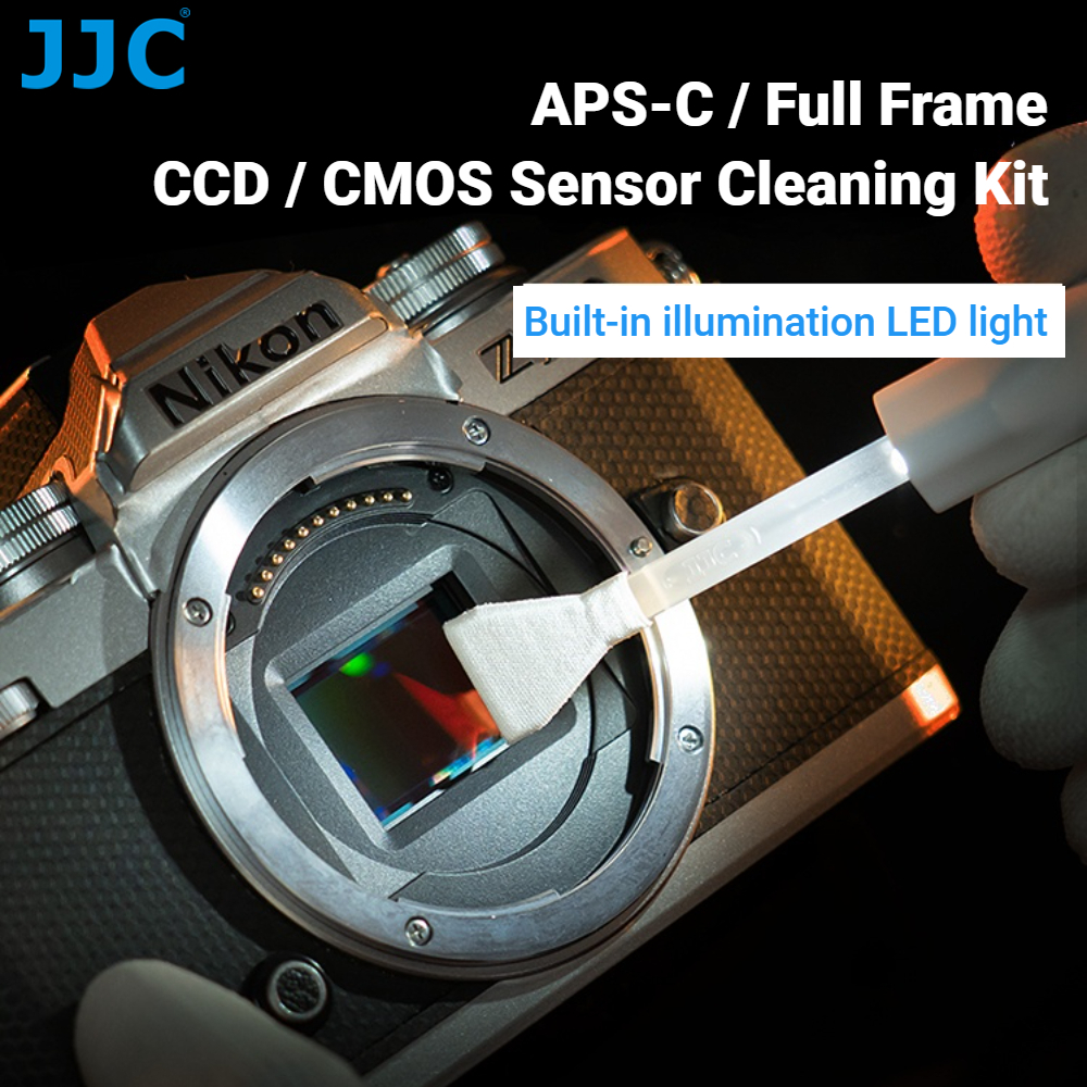 JJC Sensor Cleaning Kit with LED Lighting Handle CCD CMOS Sensor Cleaning Solution Swab Tools ...