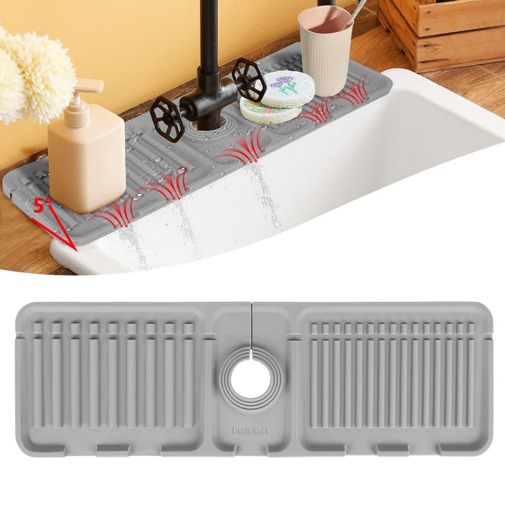 Kitchen Sink Faucet Absorbent Mat Silicone Tap Pad Faucet Handle Drip ...