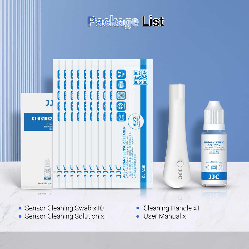 JJC Sensor Cleaning Kit with LED Lighting Handle CCD CMOS Sensor Cleaning Solution Swab Tools ...