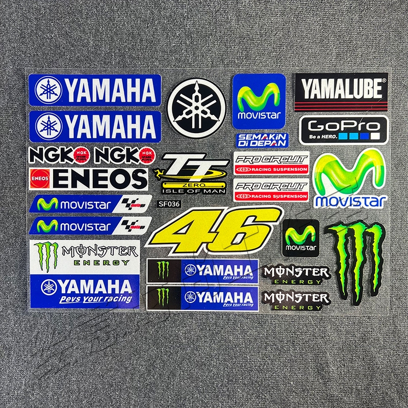 1 Set For YAMAHA Motos Sticker and Decals Reflective waterproof For ...