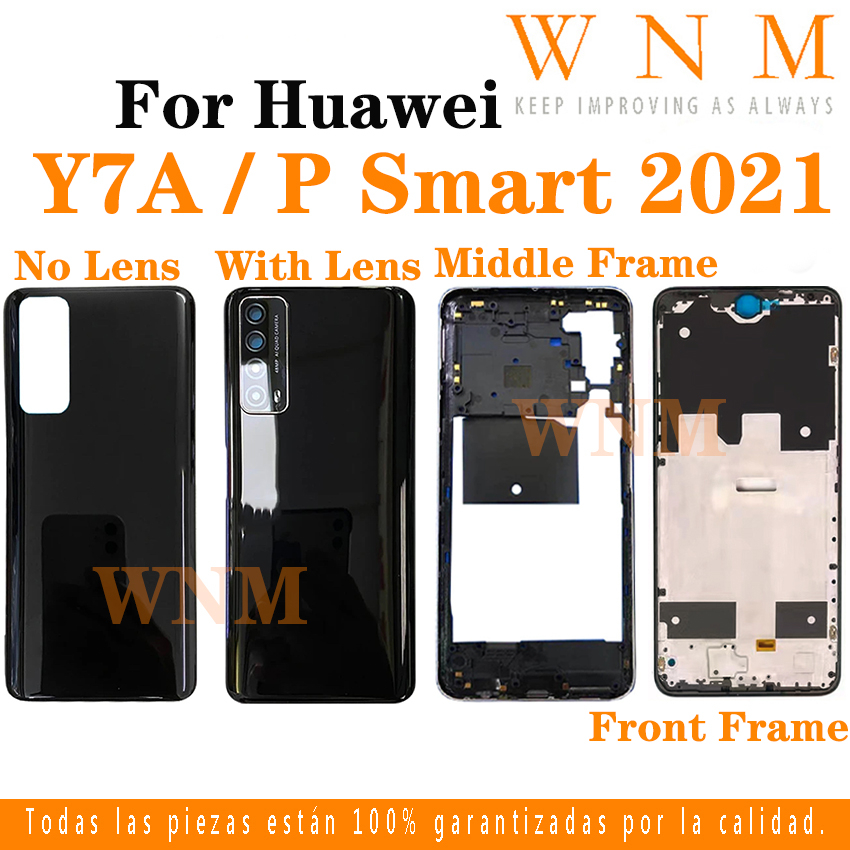 New For Huawei Y7A / P Smart 2021 LCD Front Frame Bezel Back Battery ...