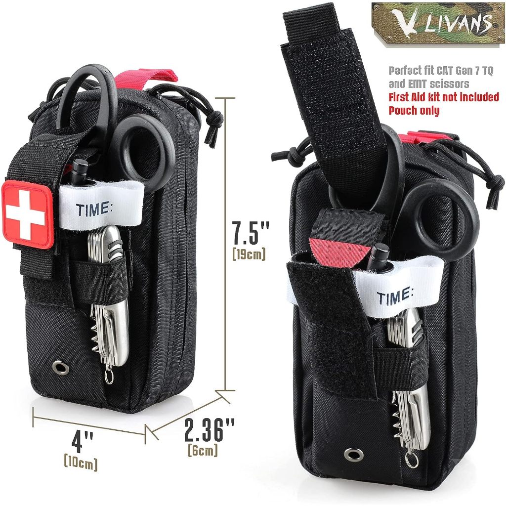 Tactical MOLLE Medical Pouch, Rip-Away EMT First Aid Pouch IFAK Trauma ...