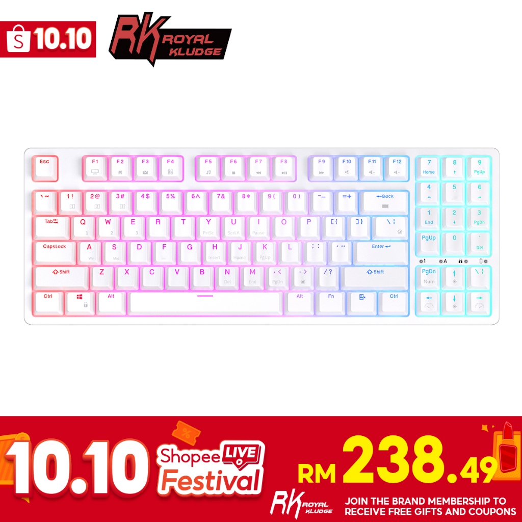 Royal Kludge RK92 Wireless Bluetooth mechanical keyboard 92 Key ...