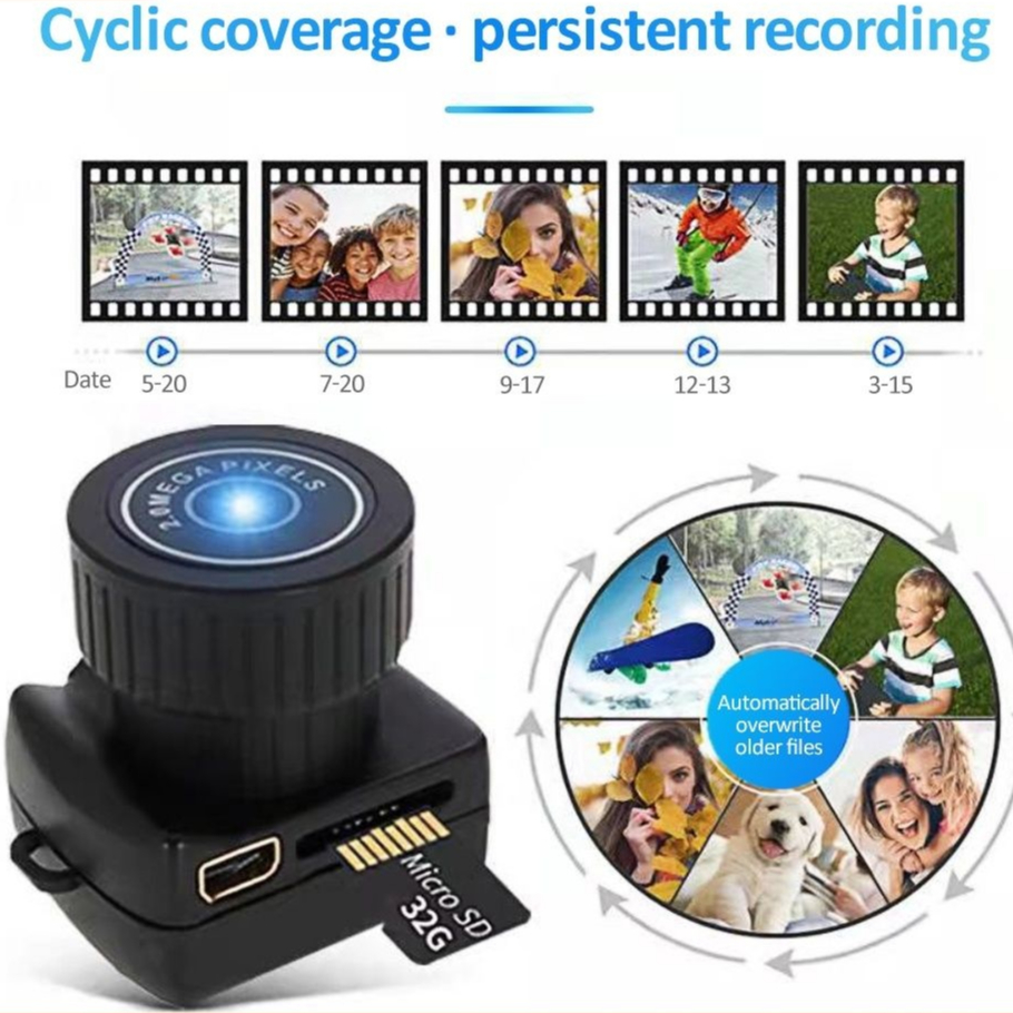 🔥Hot🔥Y2000 Mini Camera 480P HD Video Audio Resolution Micro Camera ...
