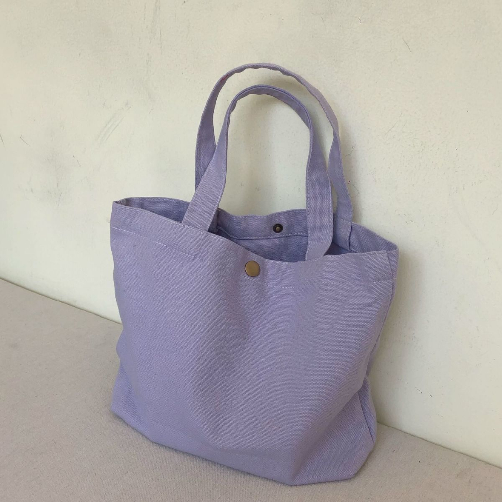 Convenient Mini Solid Tote Bag Casual Cute Girls Bag Canvas Bag With ...