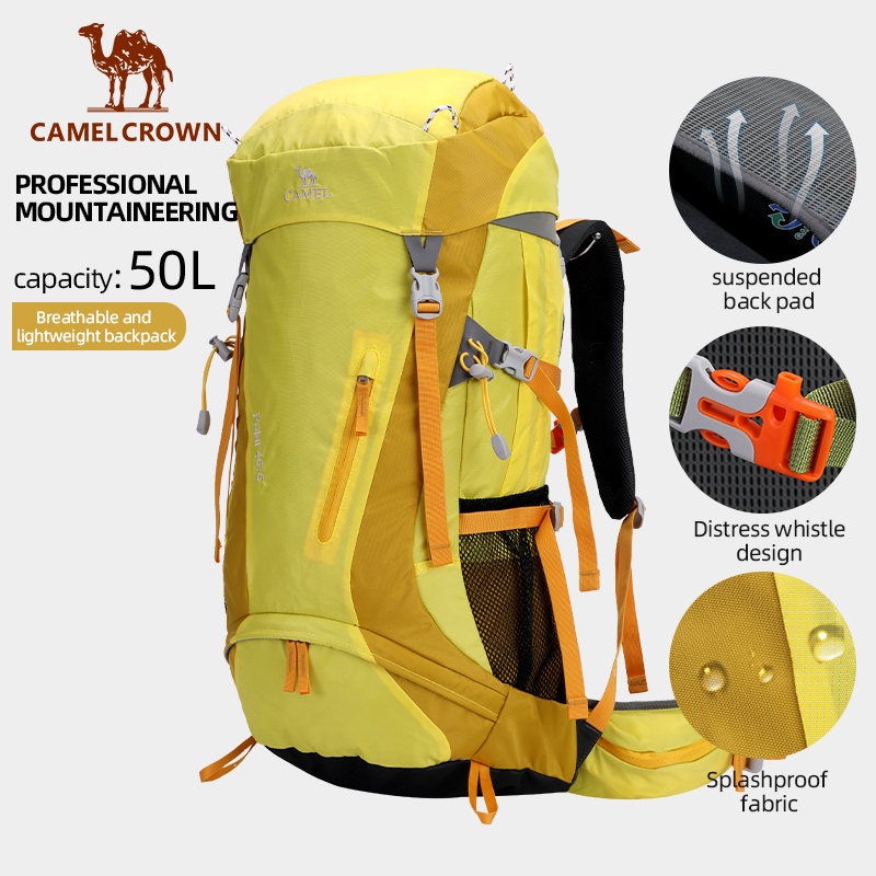 CAMEL CROWN Mountaineering bag 50L large capacity outdoor professional ...