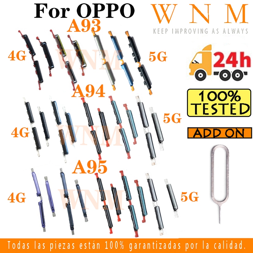 Power button For OPPO A93 A94 A95 4G 5G Power & Volume Side Button Keys button on off volume up ...