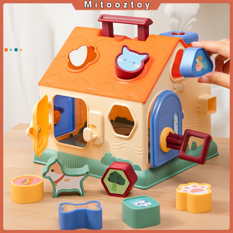 Shape Sorter House Early Developmental Activity Cube Color Shape ...