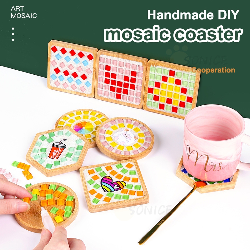 Mosaic DIY Coaster Creative Handmade Material Kit Kindergarten Teacher ...