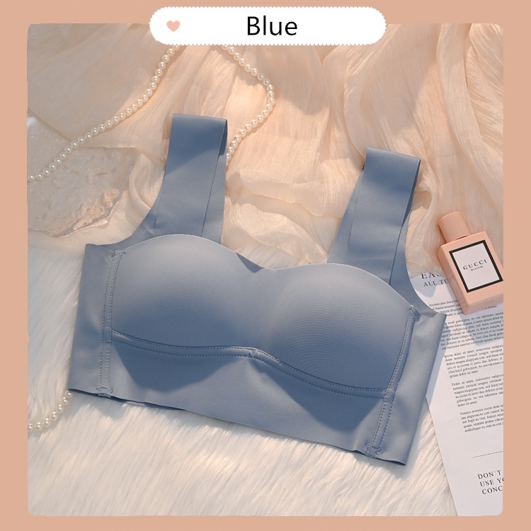 Women's pure cotton underwear AB cup bra without wires comfortable V ...
