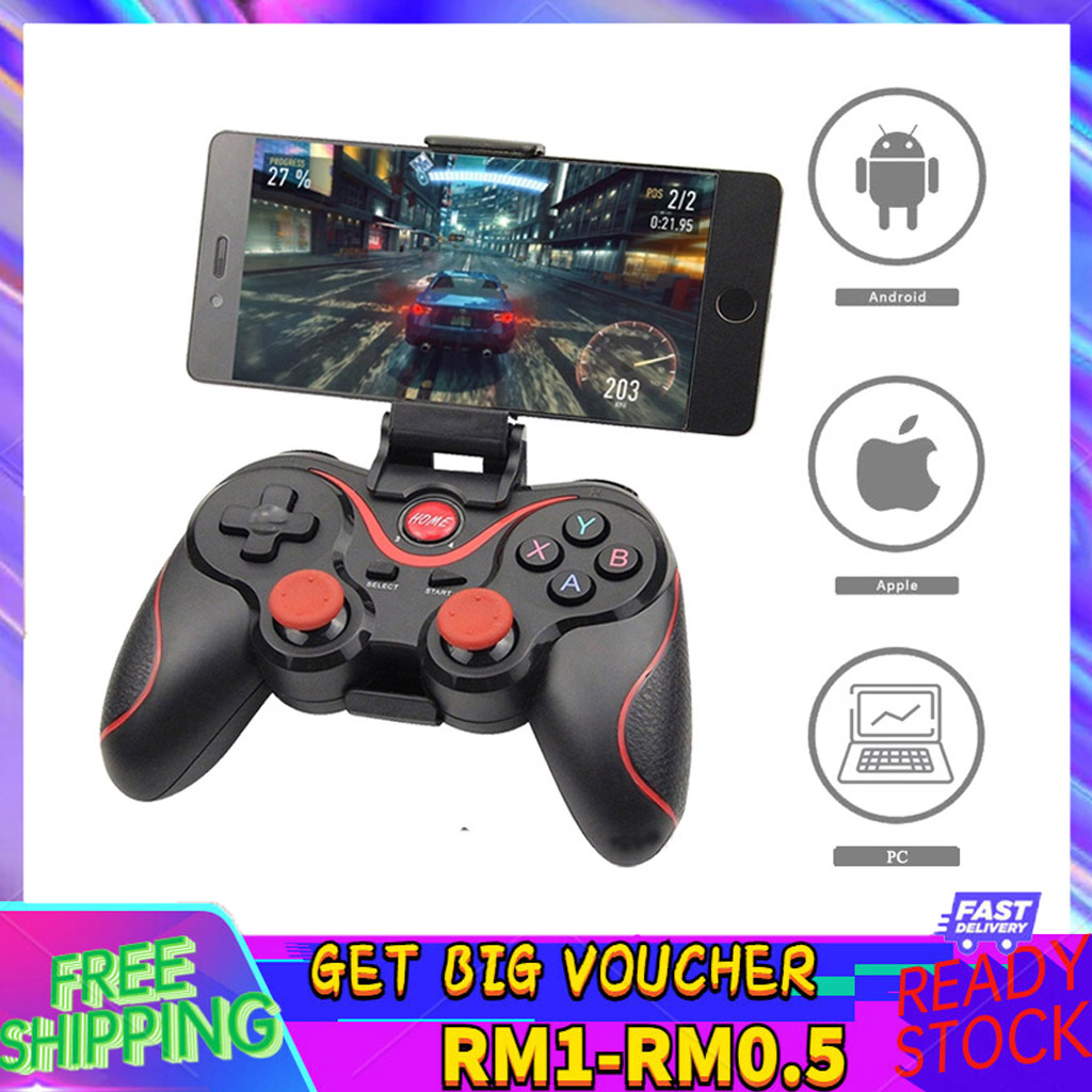 【ready Stock】x3 Wireless Game Controller Bluetooth Gamepad Joystick With Bracket Compatible With 5019