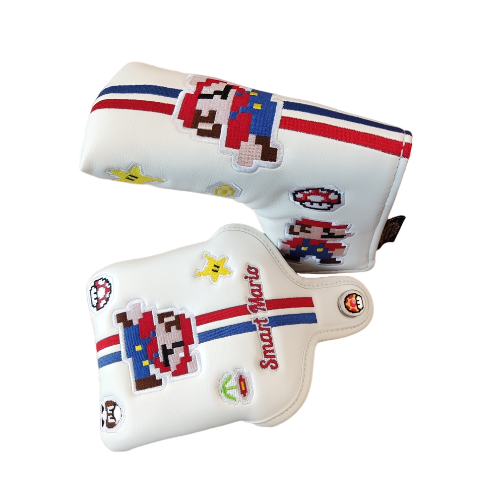 Golf Putter Covers Mario Bro Enjoy Game Fine Embroidery Blade Square ...