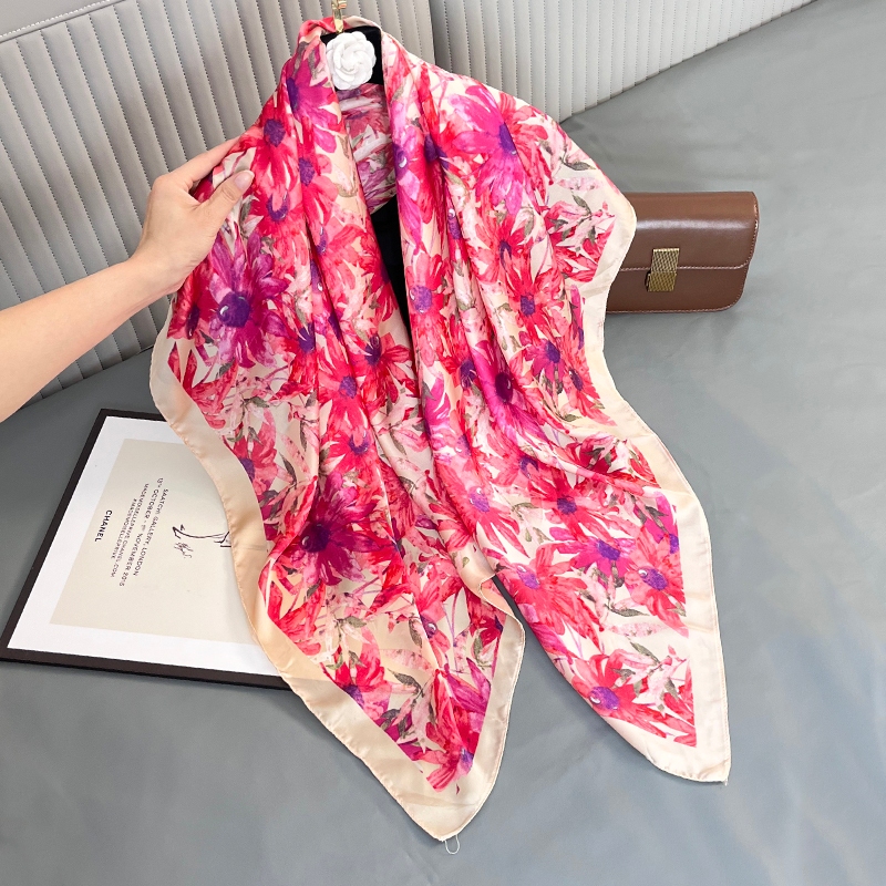 LISA Fashion Scarf 110X110 cm Square Scarf Printed Scarf women Lady ...