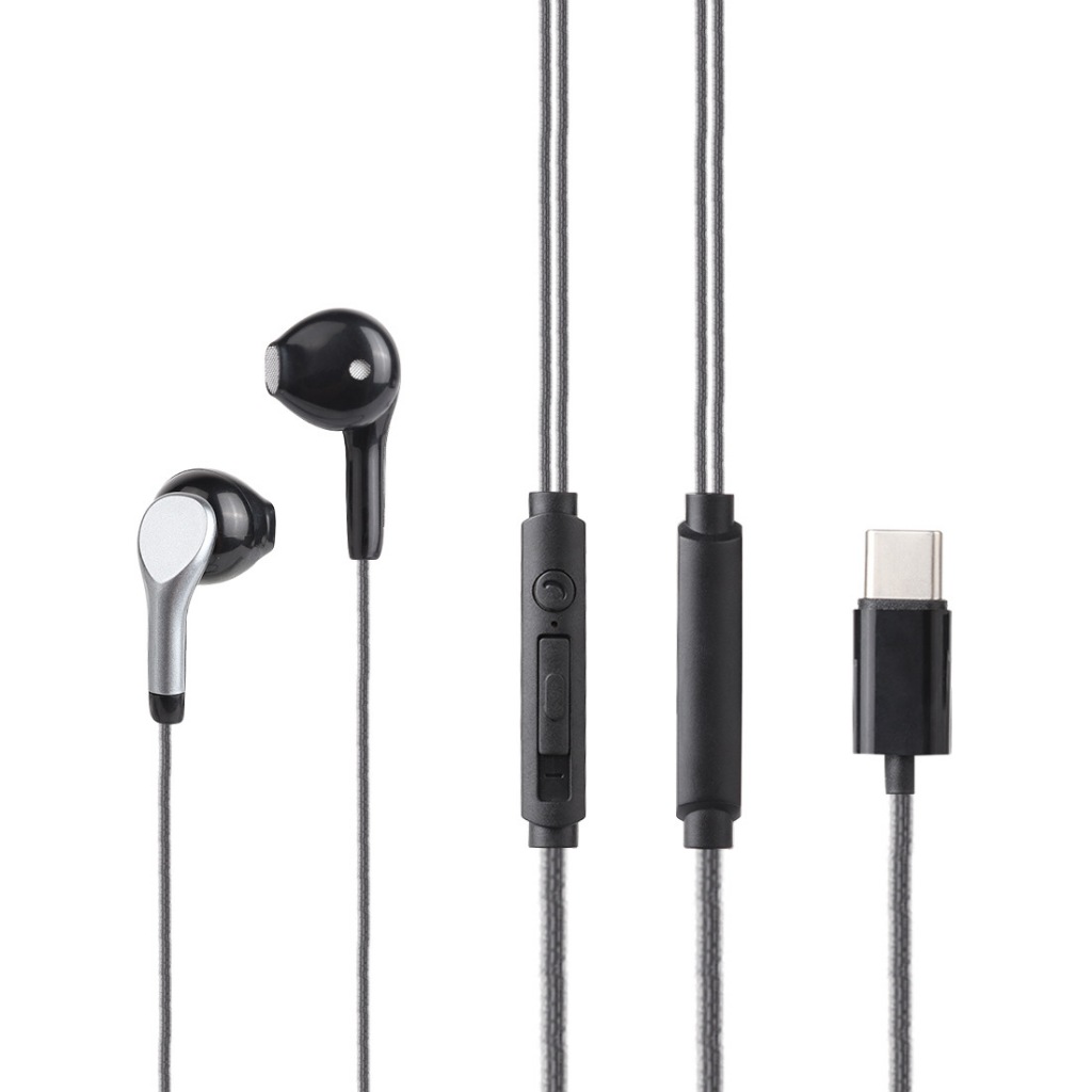 Wired Earphone Type-C Earphone In-Ear Headset Mic MINI Stereo Voice 1.2 ...