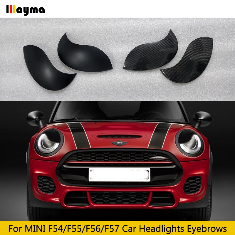 Carbon Fiber Car Headlight Eyebrows Cover FRP Front Angry Eyelids For ...