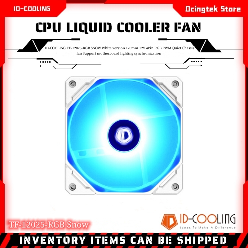 ID-COOLING TF-12025-RGB SNOW White version 120mm 12V 4Pin RGB PWM Quiet ...