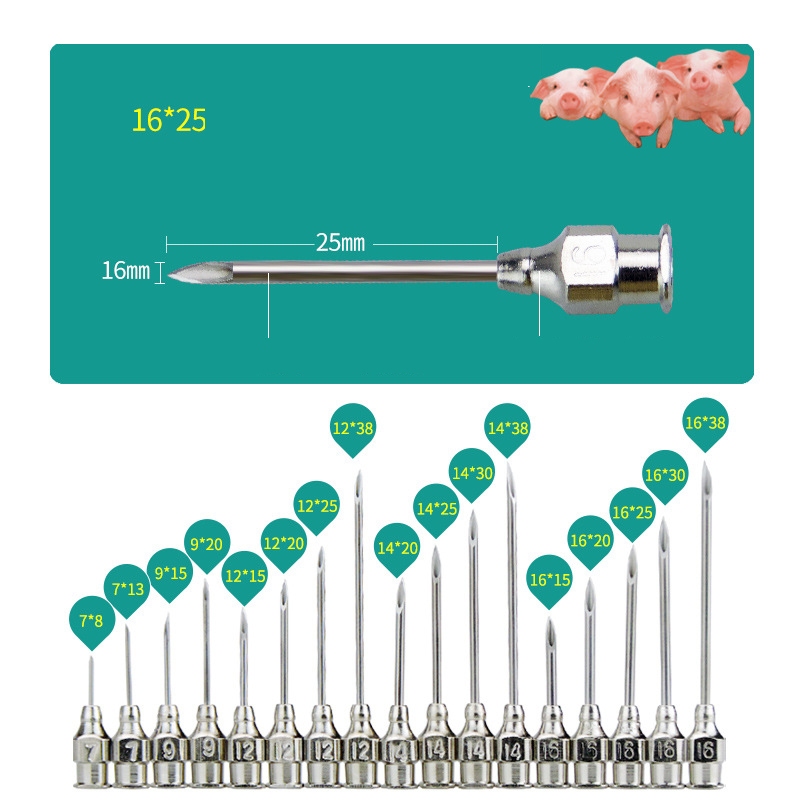 10pcs Stainless Steel Veterinal Needle Pig/Cow/Sheep Injection Needle ...
