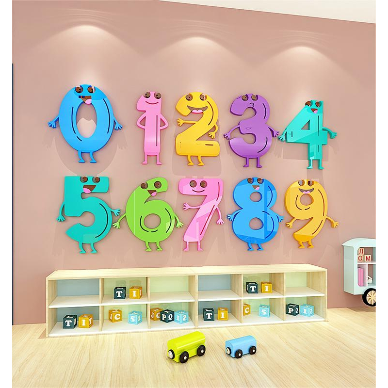 Early Education Number 123 Acrylic Wall Decoration Kindergarten ...