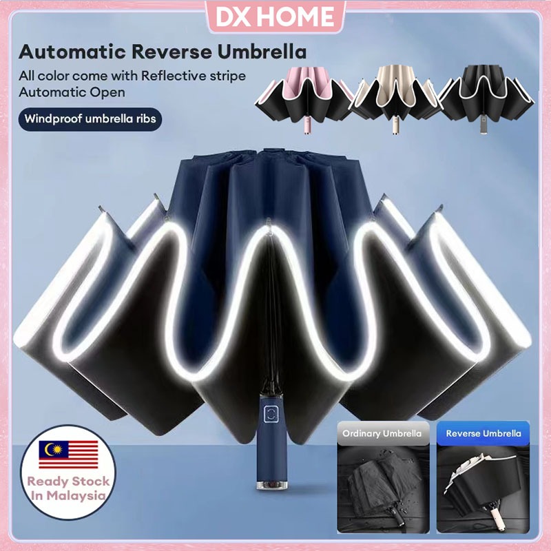 [Ready Stock] Automatic Umbrella Reverse Umbrella Foldable UV Umbrella ...