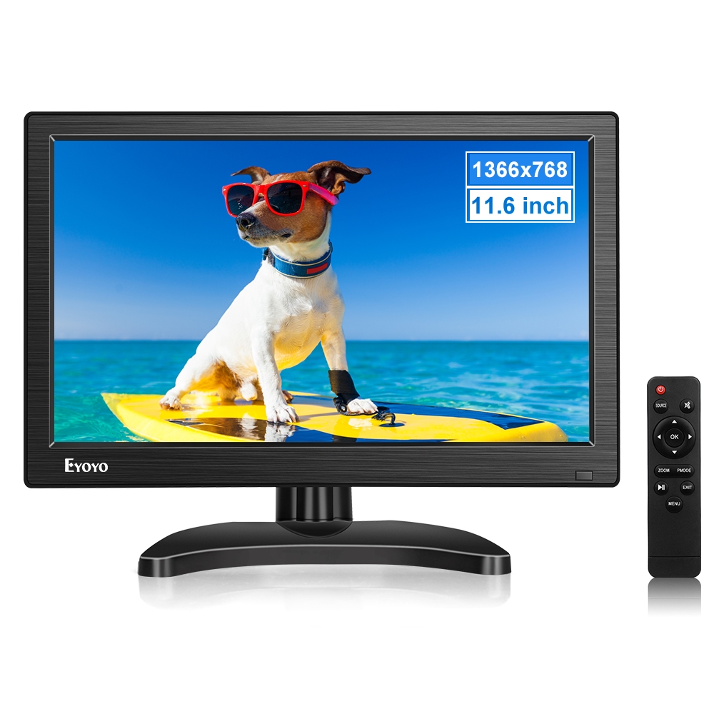 APROTII Portable Small HDMI Monitor 12 inch LCD Monitor 1366x768 w/HDMI ...