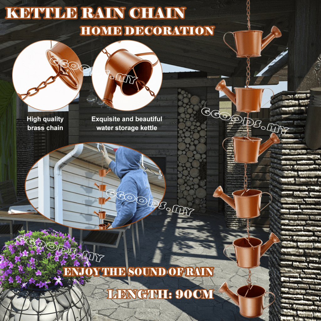 Kettle Rain Chain Metal Home Decoration Rings Kettles Rain Chains ...